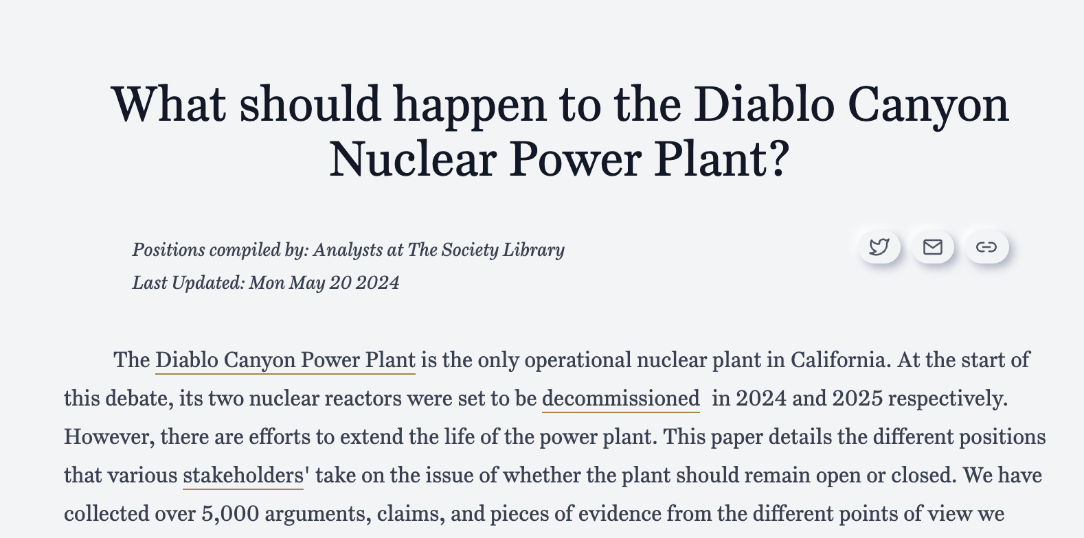Nuclear Energy - Improving Debates with Society Library